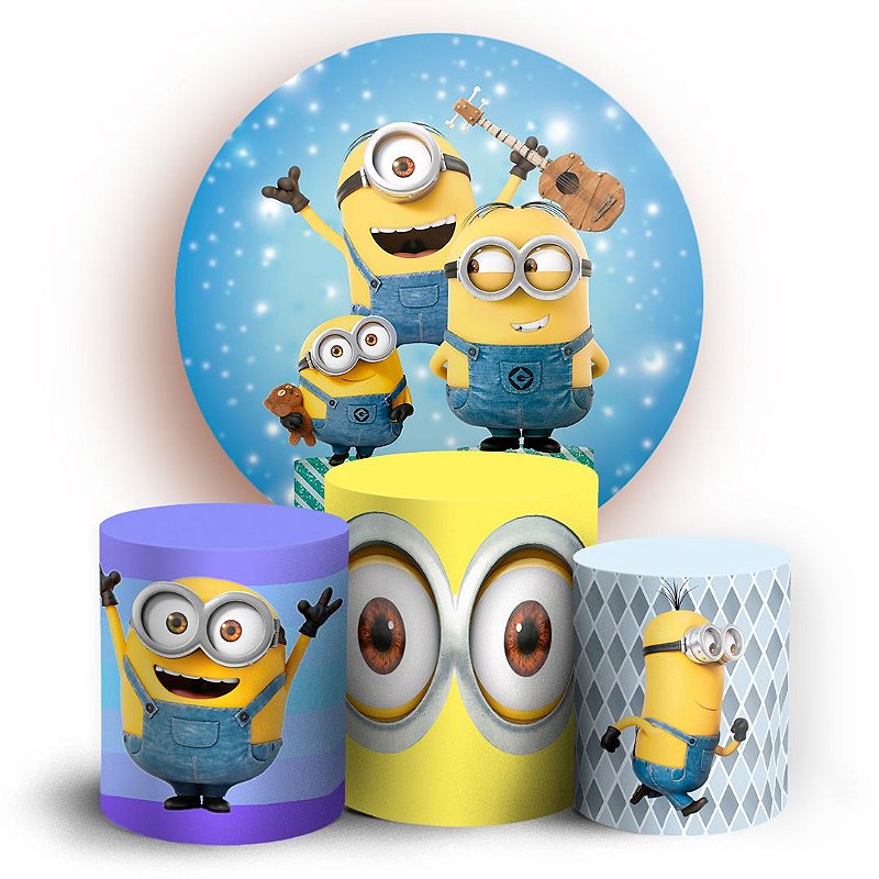 KIT Redondo e Trio - Minions - Sublimado 3D - Sublitex painéis