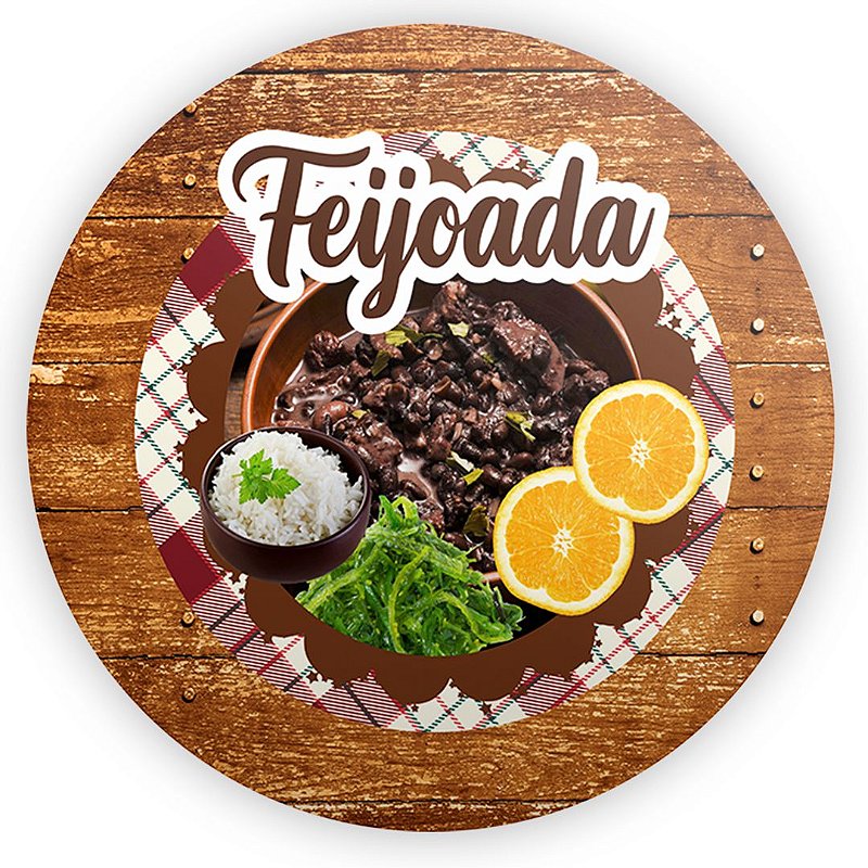 Painel Redondo - Feijoada - Sublimado 3D - Sublitex painéis