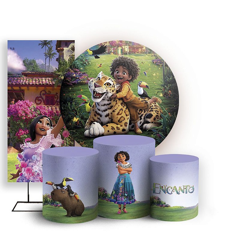 KIT Redondo Trio e Faixa - Encanto - Sublimado 3D - Sublitex, painéis sublimados