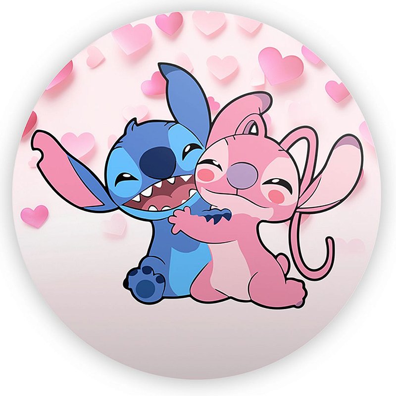Lilo E Stitch Rosa Capa Painel Redondo Sublimado Pegue Monte - Sublitex ...