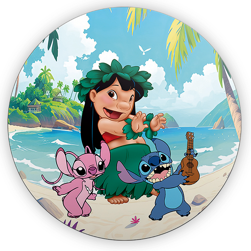 Painel Redondo - Lilo E Stitch - Sublimado 3D - Sublitex painéis