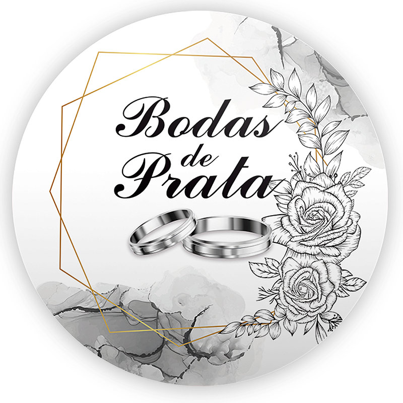 Bodas de Prata Capa Painel Redondo Sublimado Pegue Monte - Sublitex Painéis