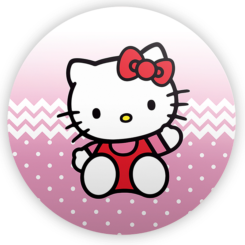 Painel Redondo - Hello Kitty - Sublimado 3D - Sublitex Painéis