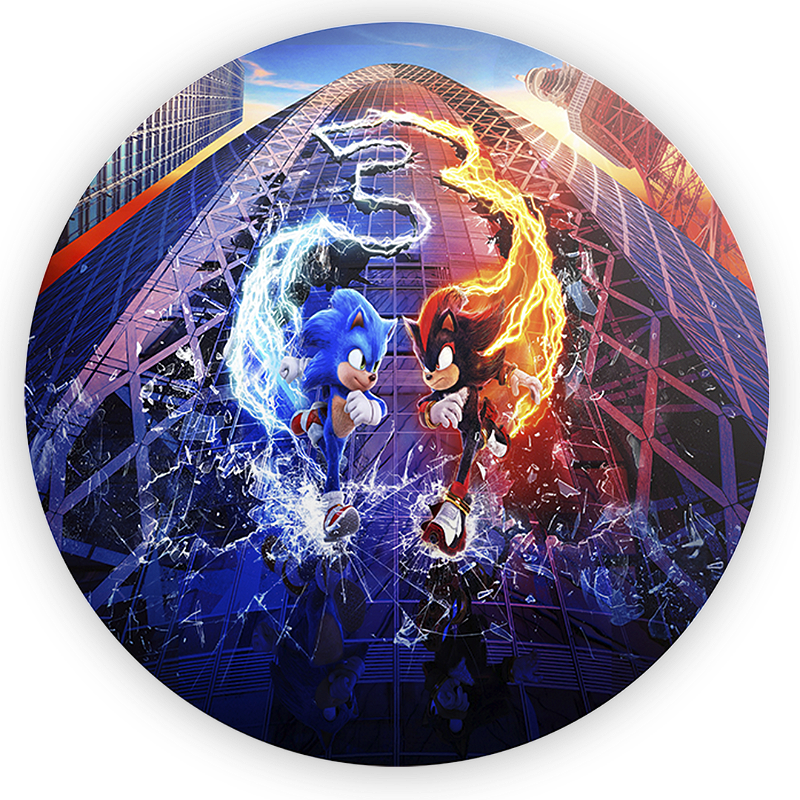 Painel Redondo - Sonic Shadow - Sublimado 3D - Sublitex painéis