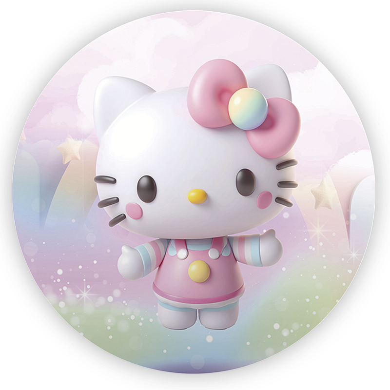 Hello Kitty Capa Painel Redondo Sublimado Pegue Monte - Sublitex Painéis