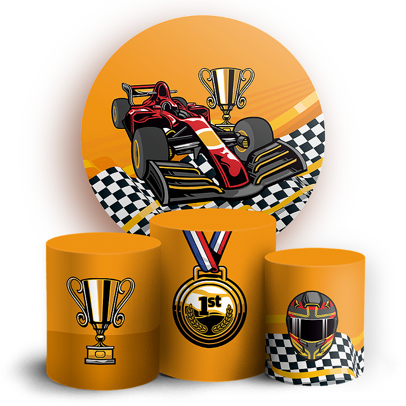 KIT Redondo e Trio - Formula 1 - Sublimado 3D - Sublitex Painéis