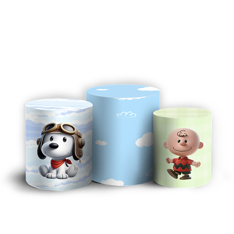 Trio Cilindro - Snoopy - Sublimado 3D - Sublitex painéis