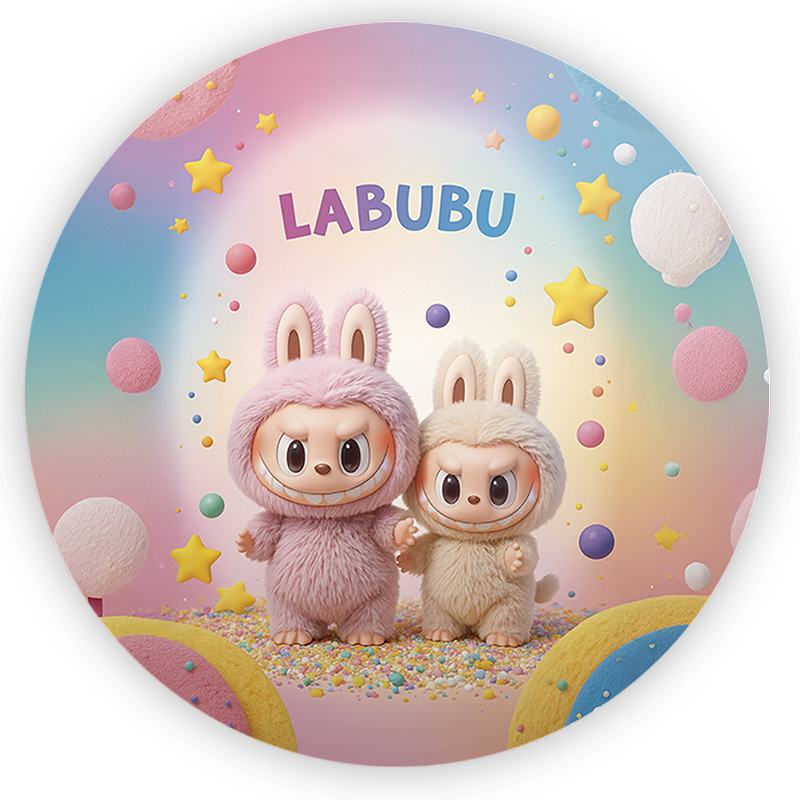 Labubu Capa Painel Redondo Sublimado Pegue Monte - Sublitex Painéis