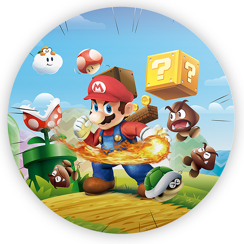Super Mario Capa Painel Redondo Sublimado Pegue Monte - Sublitex Painéis