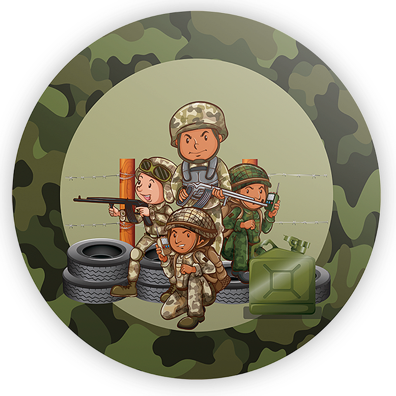 Painel Redondo Sublimado 3D - Militar Exercito - Sublitex Painéis