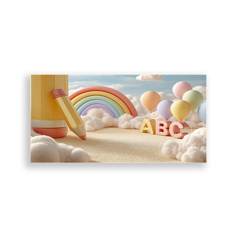 Painel Retangular Sublimado 3D - Fundo Fotografico Escola ABC ...