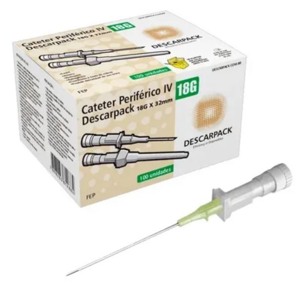 Cateter Periférico Intravenoso 18G Caixa C/100 - Descarpack - Cirúrgica ...