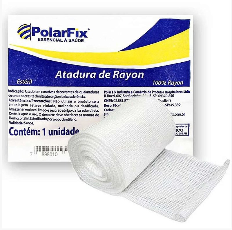 Atadura de Rayon 7,5cm x 5m Estéril Unidade - Polar Fix - Cirúrgica ...