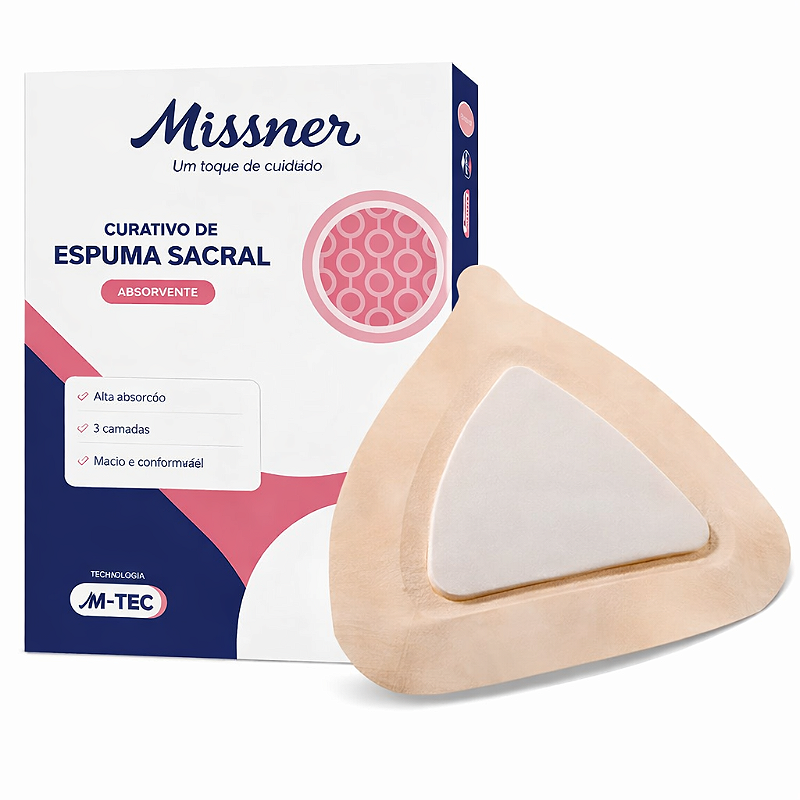 Curativo de Espuma Sacral 22cm x 22cm Com Bordas de Silicone M-TEC ...
