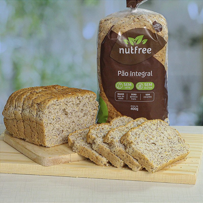 Pão integral - Sem glúten Nutfree - Nutfree Alimentos Saudáveis Sem ...