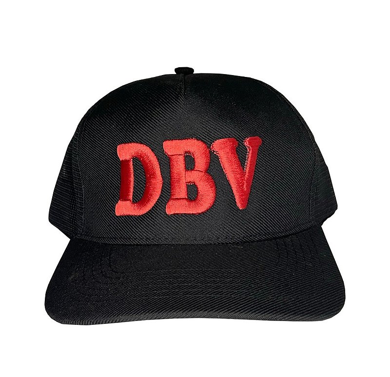 Boné preto com escrita Vermelha DBV - Gautério
