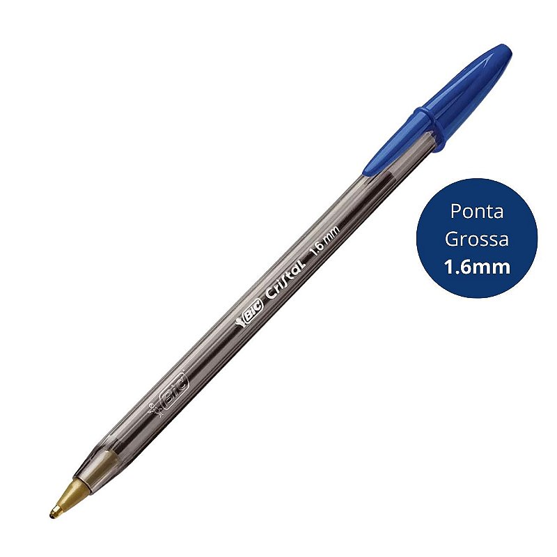 Caneta Esferográfica Bold Ponta Grossa 1.6mm Azul Cristal BIC - Loja Kento - Papelaria, material ...