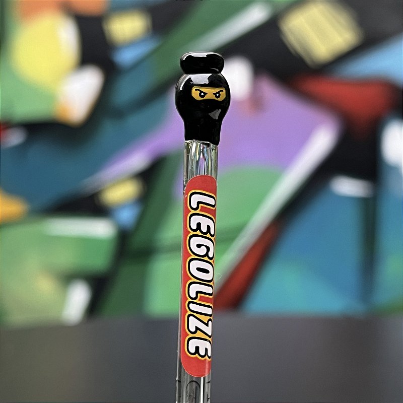 Piteira De Vidro Don La Flame Lego Preto 6mm - Casa 93