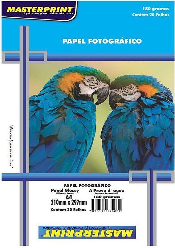 PAPEL FOTO GLOSSY MASTERPRINT 180G A4 20 FOLHAS - Aries Informática ...