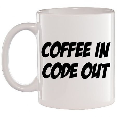 Caneca Branca Coffee In Code Out - The Developer's Life Store
