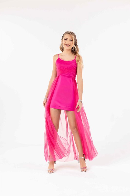 Vestido Teen Susie Pink Bobbyluu - bambolê - loja de roupa infantil e teens