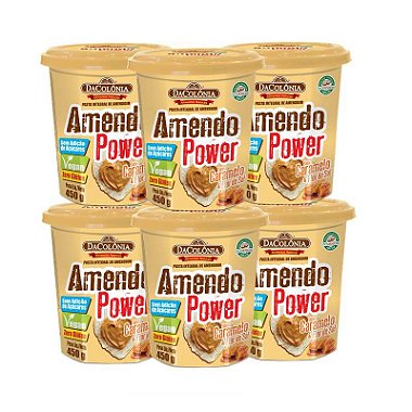 Kit 06 unidades Pasta de Amendoim Amendo Power sabor Caramelo e Flor de ...