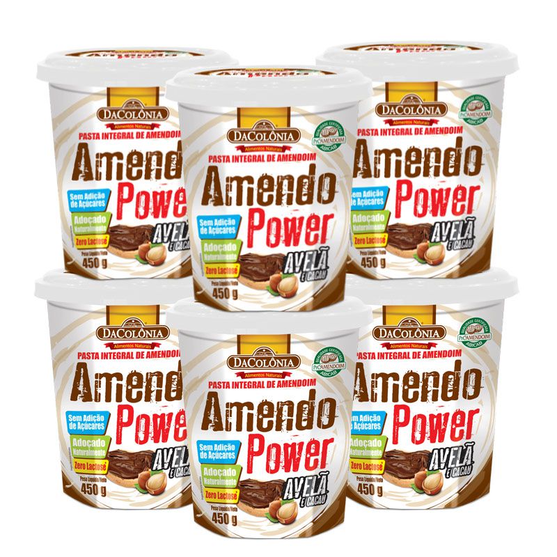 Kit 06 unidades de Amendo Power com Avelã e Cacau 450g - Loja virtual ...