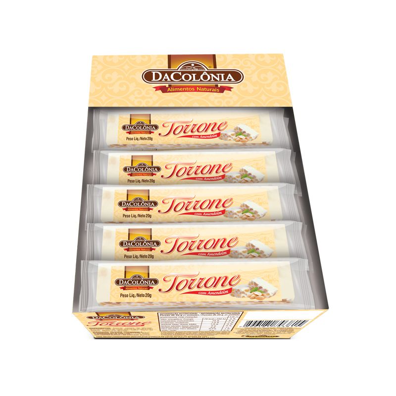 Mandolate tipo Torrone com Amendoim Display com 40 un de 20g cada ...