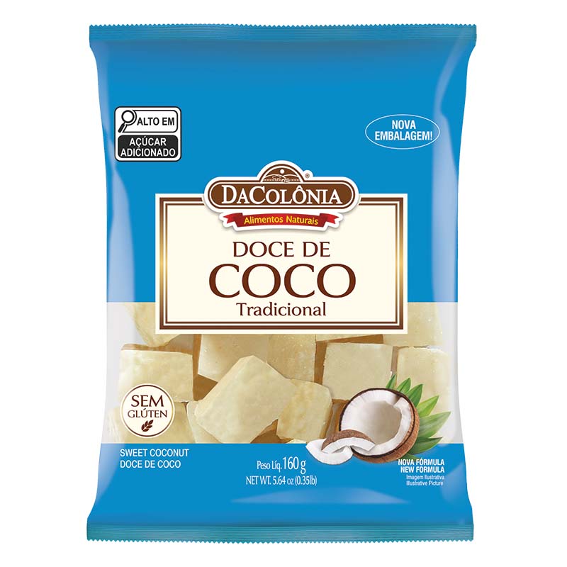 Doce de Coco Tradicional 160g - Loja virtual DaColônia Alimentos Naturais