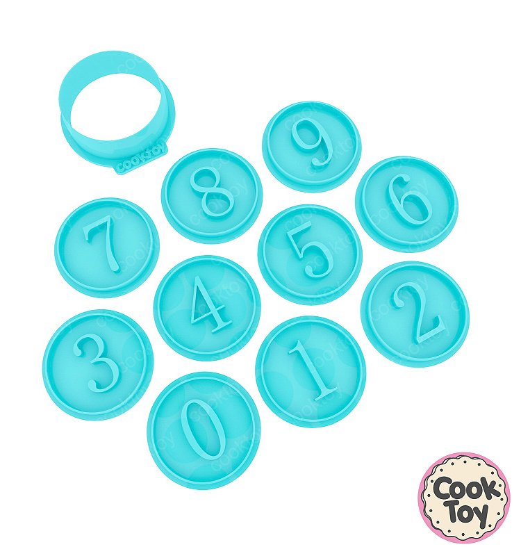 Kit Números | Cortador + Carimbos para Biscoitos - COOKTOY | Inovação ...