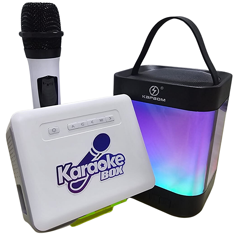 Karaoke Box No Projetor Completo Com Caixa de Som e Microfone - KARAOKE BOX