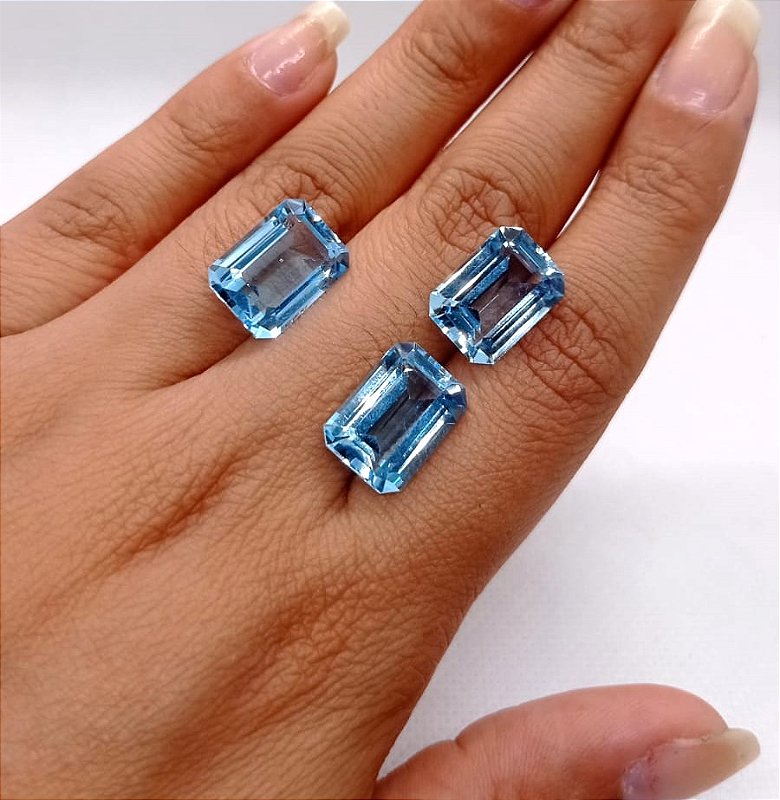 Topázio Azul Natural Retangular 10x14 mm - Kenede Pedras - Venda de ...