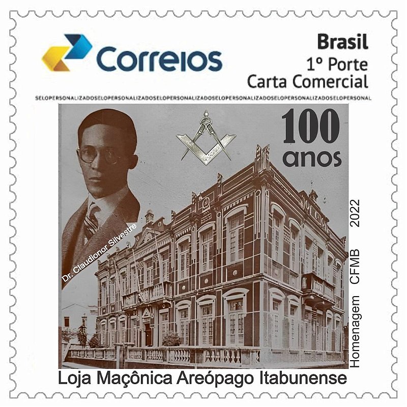 2022 - 100 anos da Loja Areopago Itabunense SP - Brazil Stamps