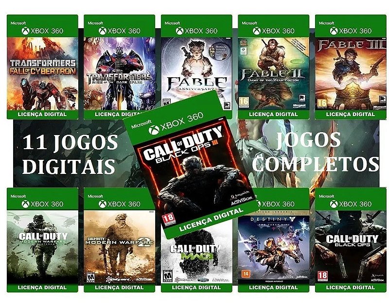 Call of Duty Combo 11 Games Digitais Xbox 360 Transferência de Licença ...
