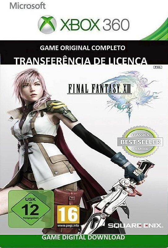 FINAL FANTASY XIII Xbox 360 Jogo Digital Licença Original - ADRIANAGAMES