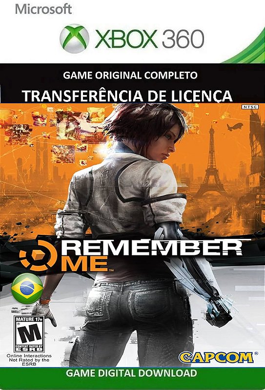 Remember Me Xbox 360 Jogo Digital Transferência Licença - ADRIANAGAMES