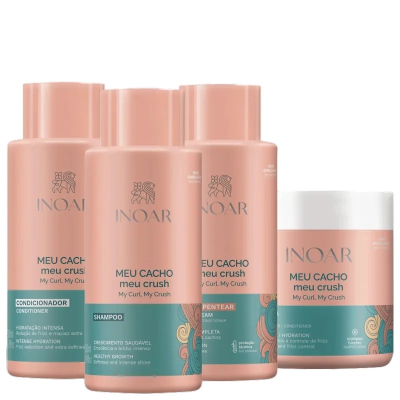 Kit Inoar Meu Cacho Meu Crush (4 produtos) - Adah Bela Cosméticos