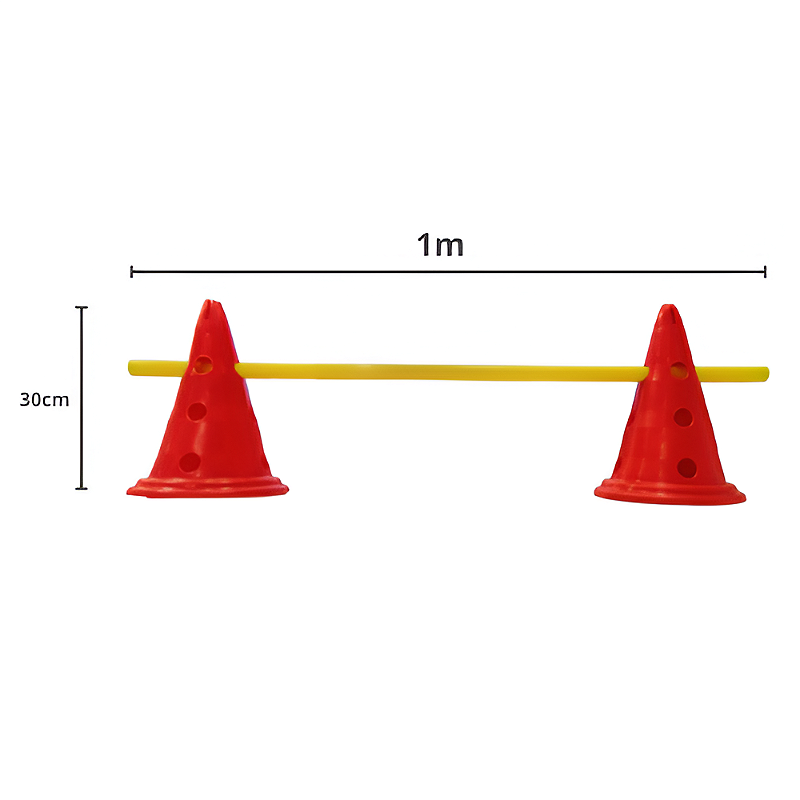 Kit Agilidade 2 Cones de 30cm e 1 Barreira 1mt Vermelho 602 ...