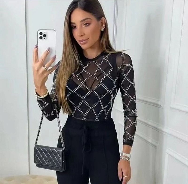 Body Tule Aplicação em Strass - Empório Store
