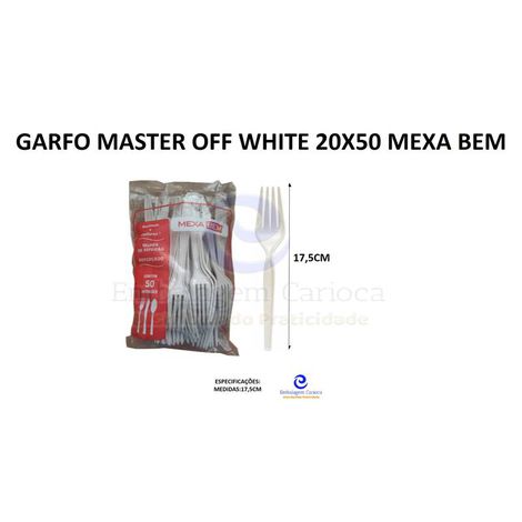 GARFO MASTER OFF WHITE 20X50 MEXA BEM - Embalagem Carioca