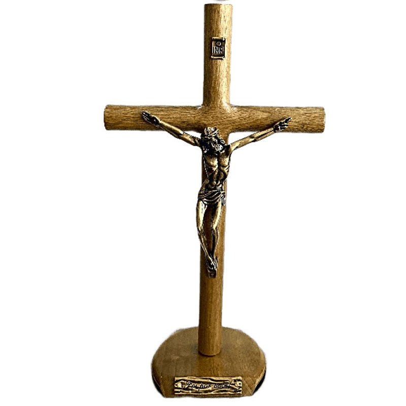 Crucifico de Mesa com Medalha de São Bento - 27cm - Loja São José