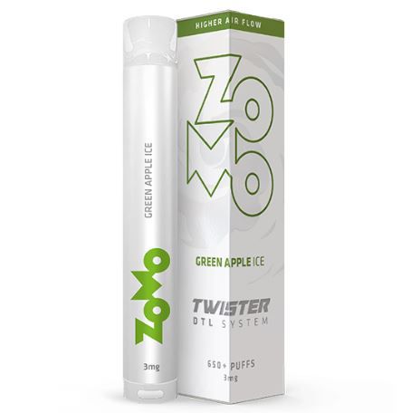 POD DESCARTÁVEL ZOMO TWISTER 650 PUFFS - 3MG - GREEN APPLE ICE ...