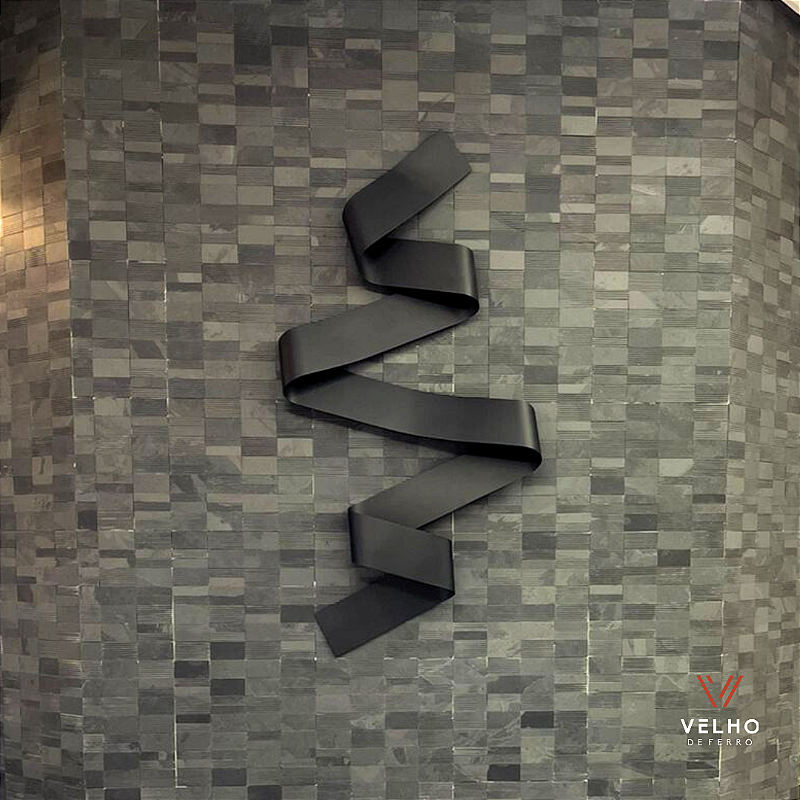 Escultura de parede em metal - Velho de Ferro - Arte em metal