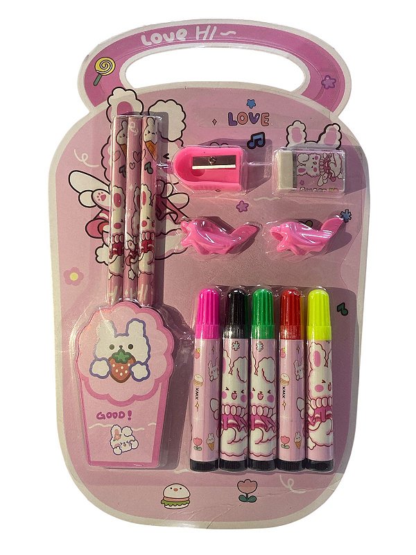 Kit Escolar Completo -Rosa - RR MAKES - LOJA VIRTUAL