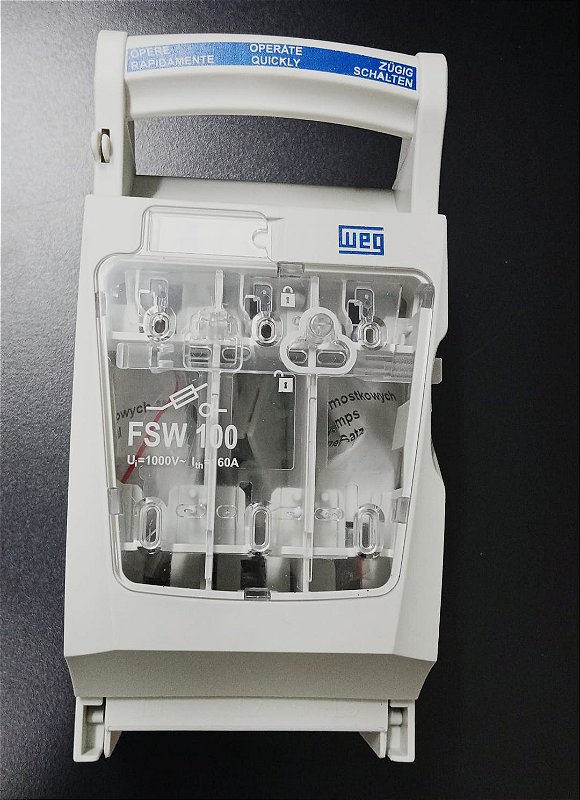 FSW100 3 Seccionadora Fusível 100a, Para Fusível Nh000 Com Contato Auxiliar 1naf - WEG - Loja ...