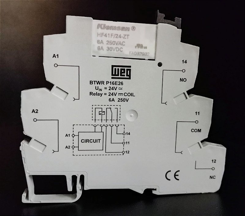 BTWRP16E26 Borne Rele 24vca/Vcc 1naf Din35 - WEG - Loja Alpha Sistemas ...