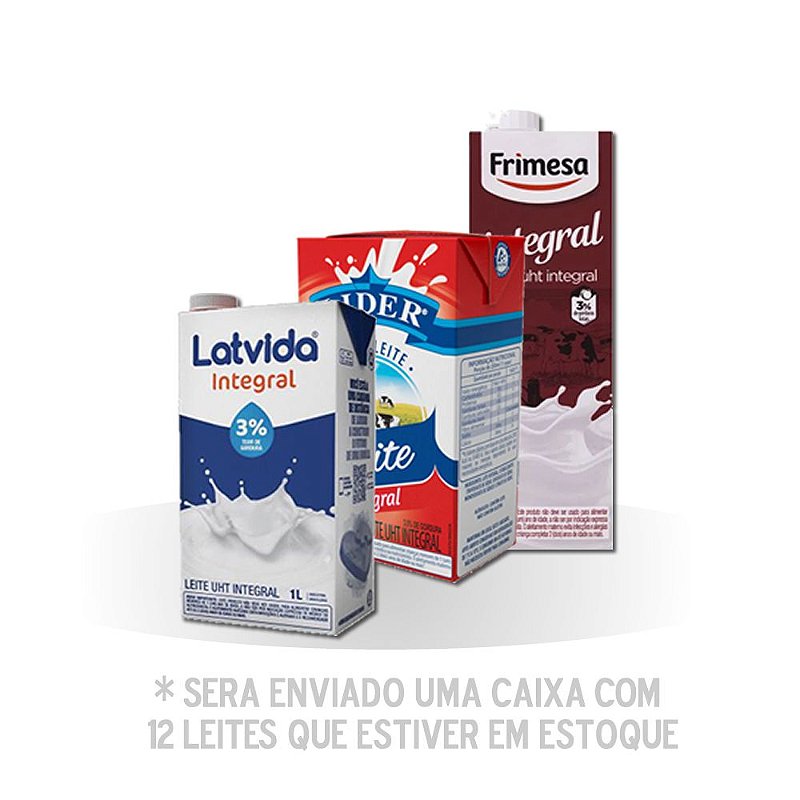 LEITE UHT INTEGRAL 1 LITRO - CX COM 12UN - Dois Irmãos Kit Compra