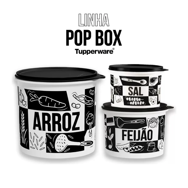 Tupperware Caixa Pop Box Arroz 5kg, Feijão 2kg e Sal 1kg - Loja ...