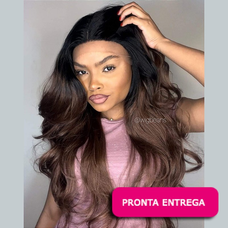 Lace Front Priscila - cor Sugar Brown - Wig Beans | Perucas Lace Front ...