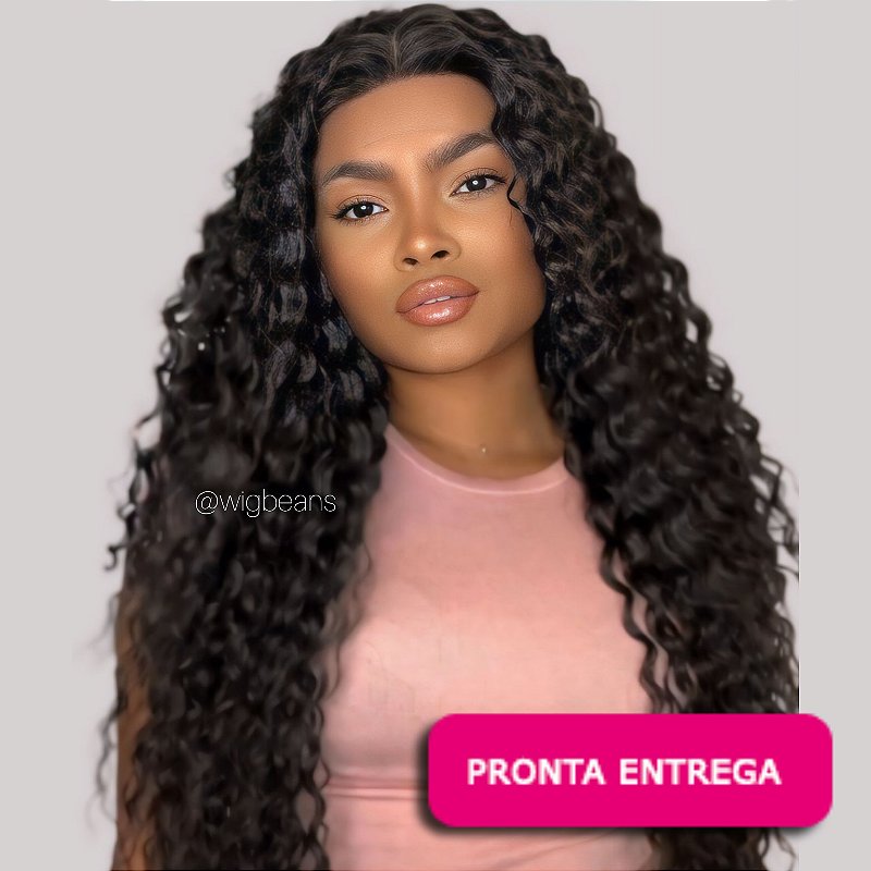 Lace Front Cacheada Alice - cor 2 - castanho escuro - Wig Beans ...